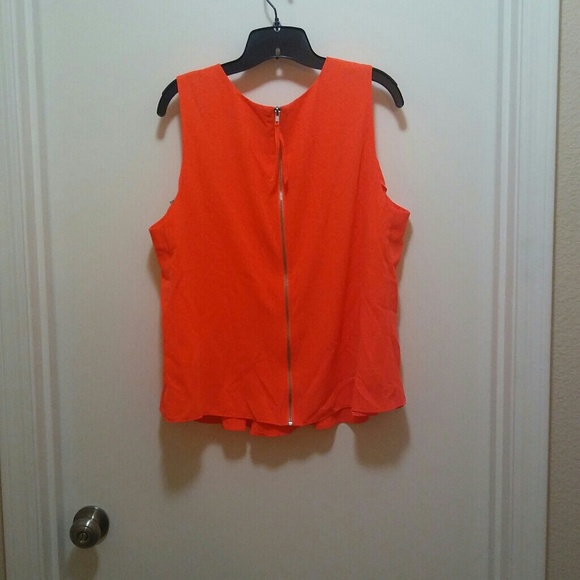 belle sky | Tops | Neon Coral Peplum Top | Poshmark